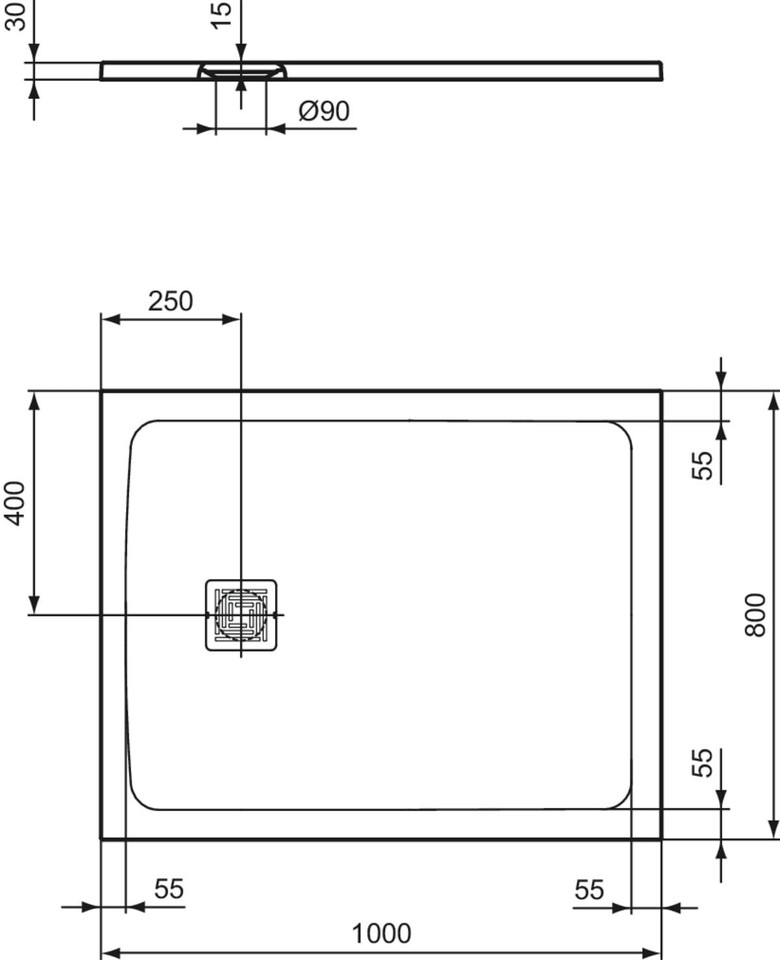 Ideal Standard - Ultra Flat S+, Piatto doccia rettangolare ultrasottile ...