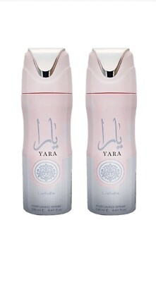 Yara Deodorant Pack of 2 Lattafa 200ml Long Lasting Perfumed Body Spray ...