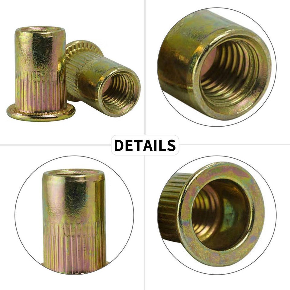 150Pcs M5 Rivet Nut Kit Rivnut Insert Nutsert Screw Metric Zinc Plated ...