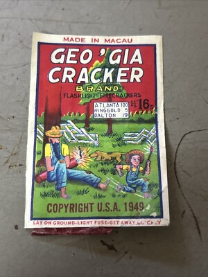 Vintage Geo’Gia Cracker Flashlight Fire Cracker Label | eBay