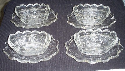 Vintage Banana Split/ Sundae boats, 8 pieces, Anchor Hocking starburst ...