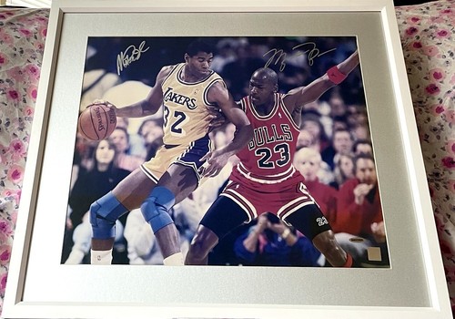 Michael Jordan & Magic Johnson signed autographed 16x20 poster photo ...
