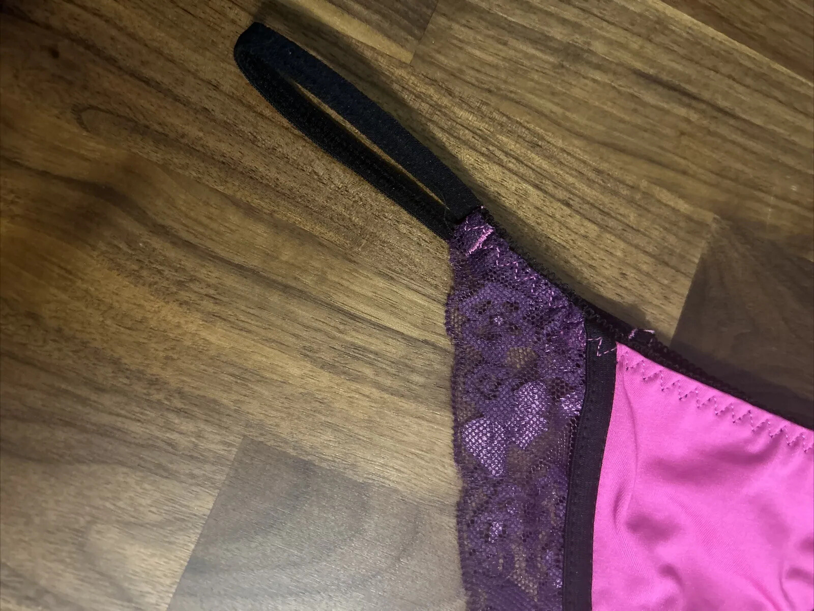 LIQUID SATIN PINK STRING Bikini THONG Panties LACE XL… - Gem