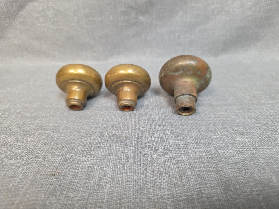 3 Vintage Brass Metal Door Knob Salvage Hardware Rustic Craft Lot Door Knobs | eBay