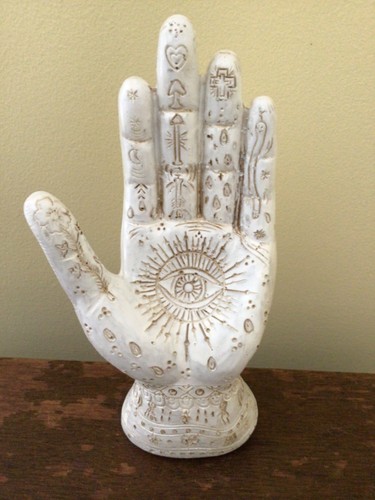 Hand Of God Palm Figure Decor- Palmistry 7” tall white | eBay
