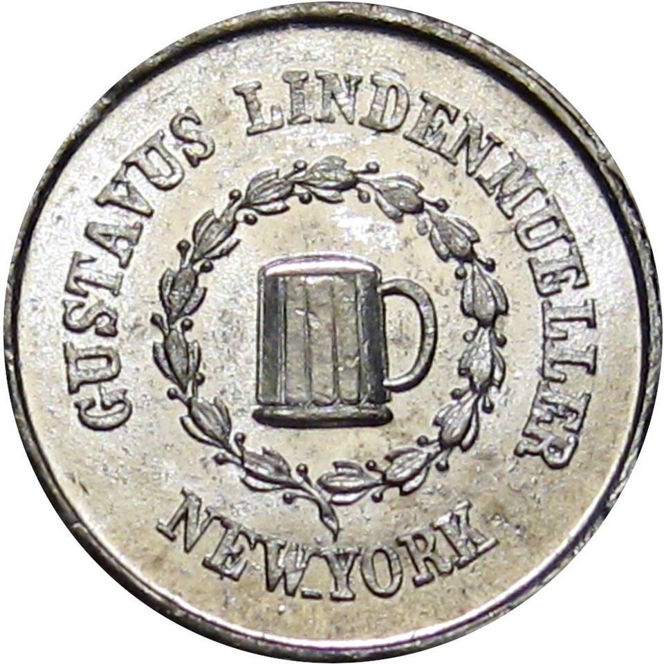 New York City Civil War Token Lindenmueller Beard Beer Mug R7 WHITE ...