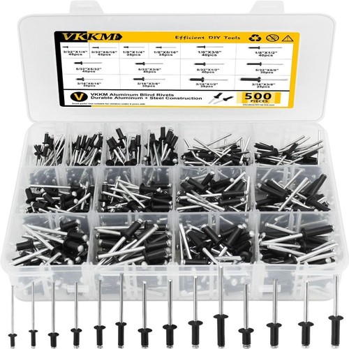 500Pcs/Set 14 Sizes Mushroom Head Rivets Kit Pop Rivets Industrial Use ...