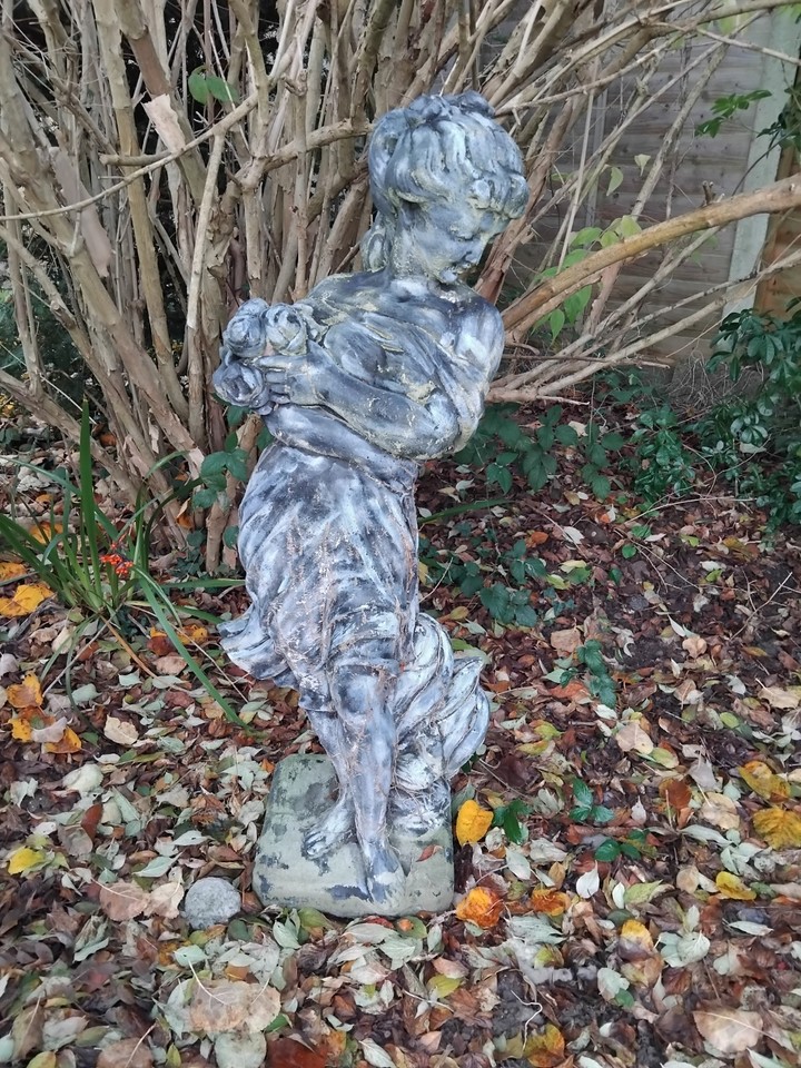 Stone Garden Statue 120cm High Plus Base | eBay UK
