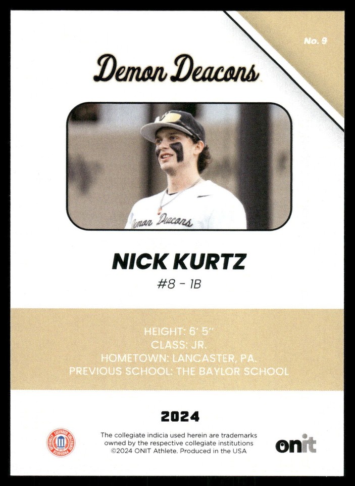 2024 ONIT ATHLETE Wake Forest Baseball Pick a Card (Base + Inserts!) | eBay