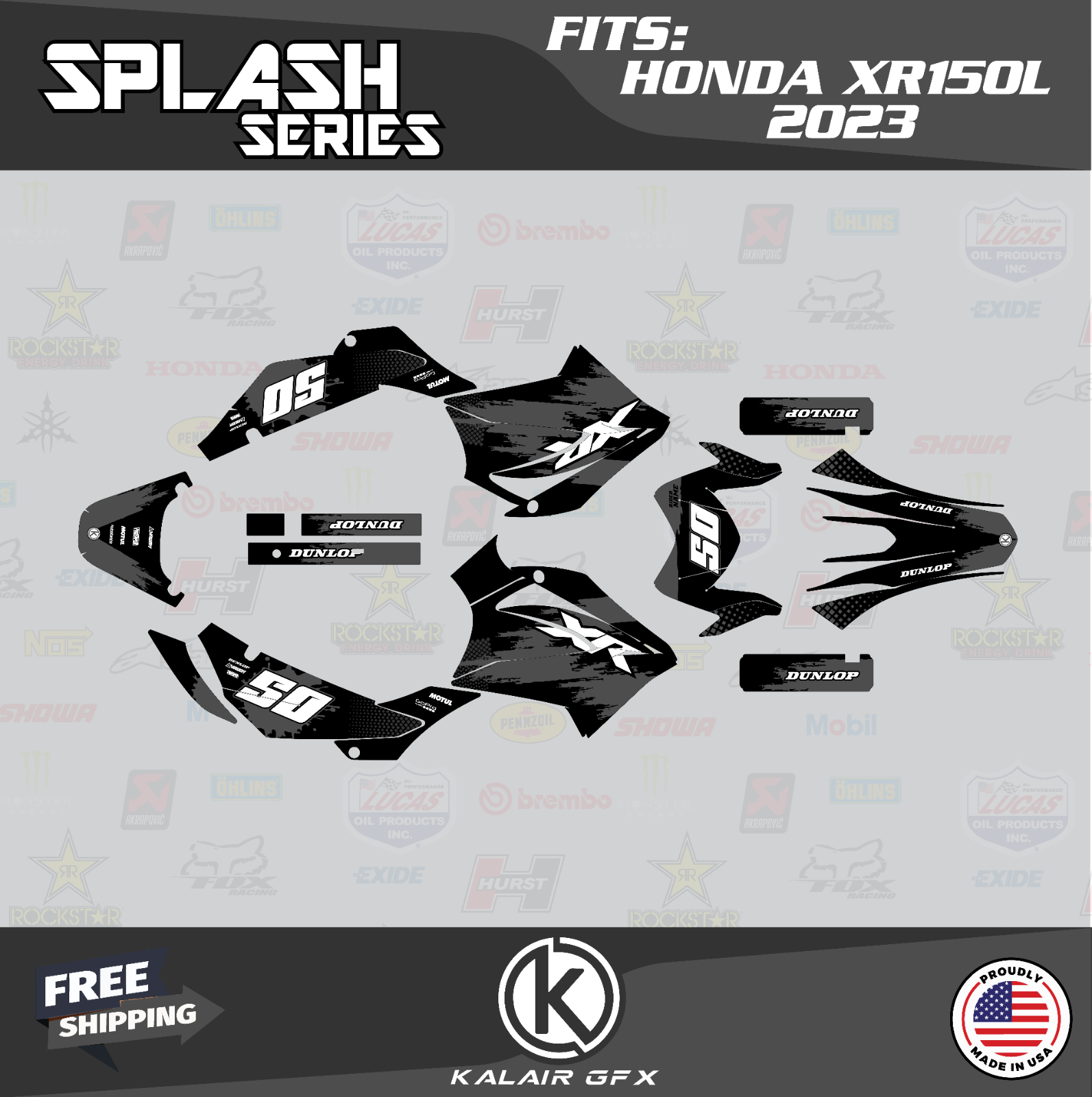 Graphics Decal Kit for Honda XR150L XR 125L ( 2023+) Splash Series ...