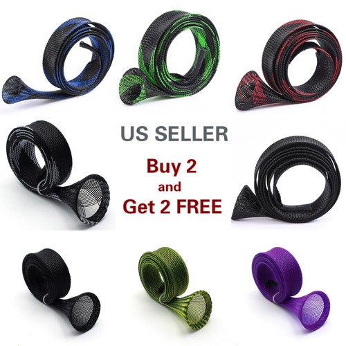 Fishing Rod Cover Sleeve Braided Mesh Rod Sock Protector Pole Fish Sock ...