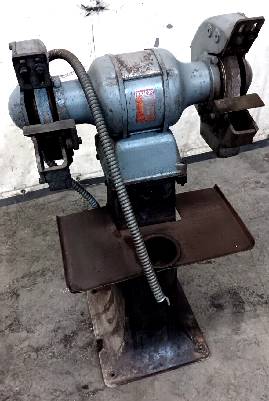 BALDOR 10" PEDESTAL BENCH GRINDER MODEL 1021 FRAME 183M H.P. 1 VOLTS ...