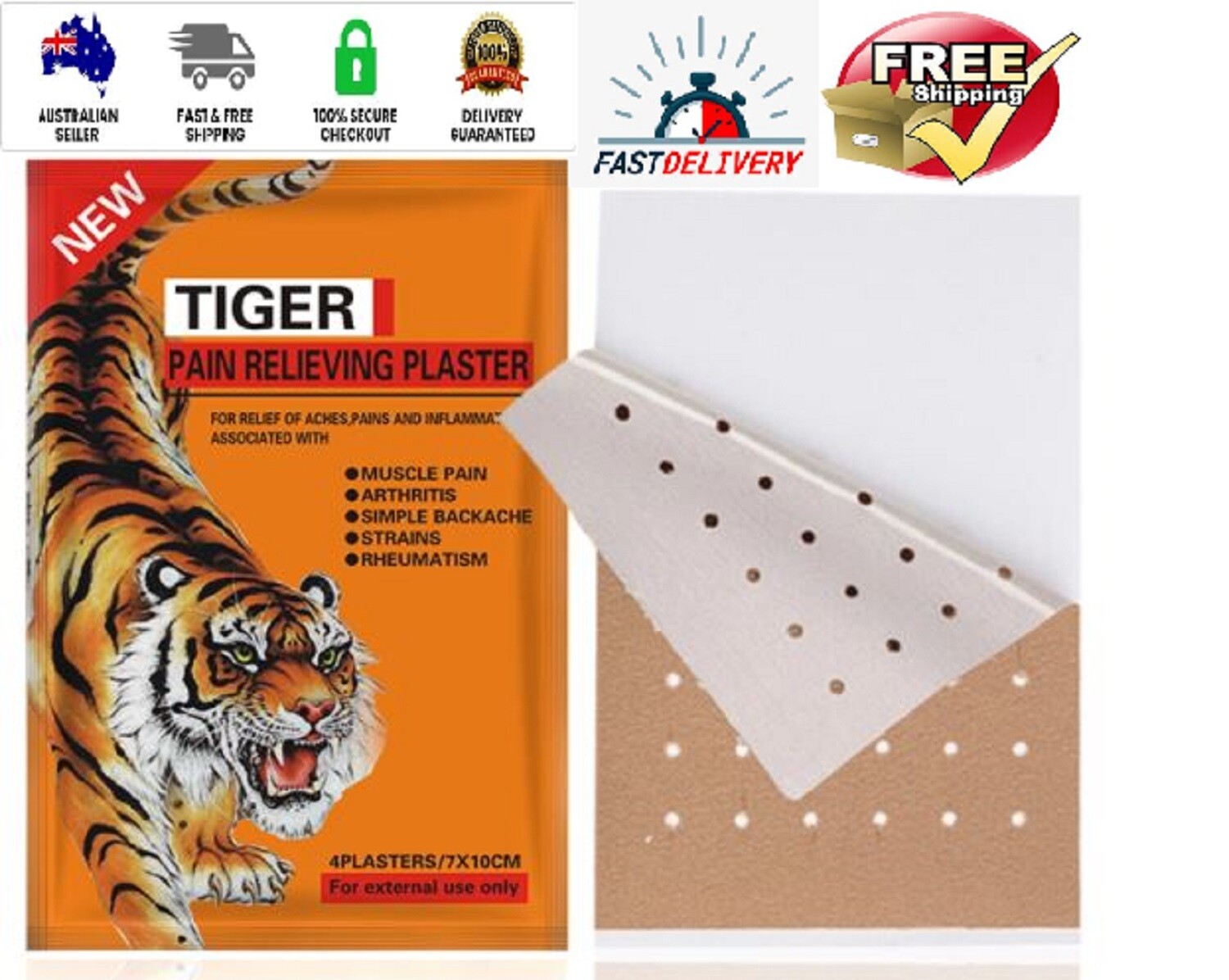 Tiger Heat Balm Pain Relief Herbal Plaster Patch 12pk-48pcs SALE POST ...