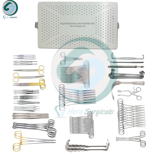 Appendectomy and Hernia Complete Surgery Instruments Set With Aluminum ...