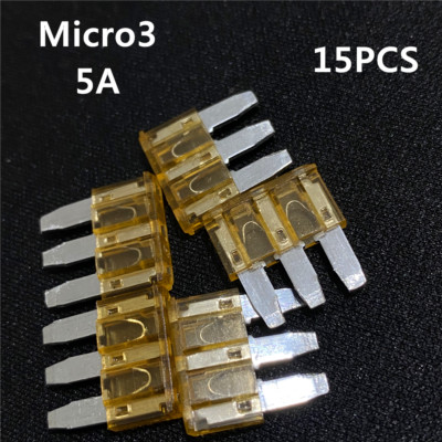 15Pieces 5Amp Micro 3 Blade Fuse Automotive Auto Blade Fuses 5A | eBay UK