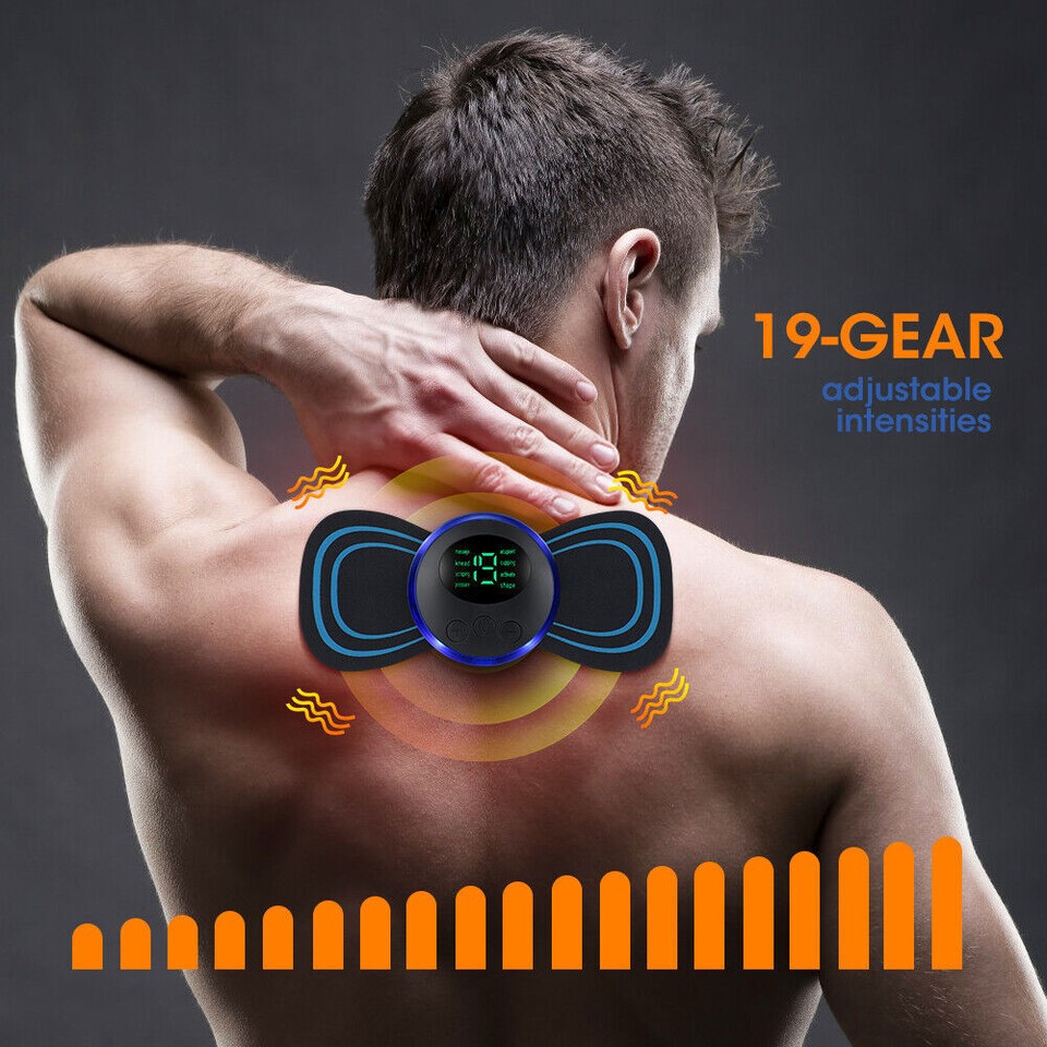 Pulse Tens Unit EMS Massager Back Full Body Muscle Stimulator Pain ...
