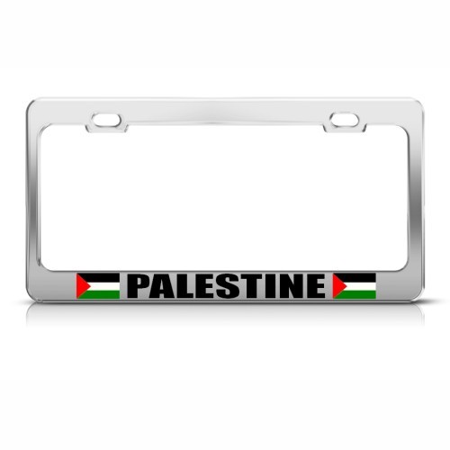 PALESTINE PALESTINIAN FLAG Metal License Plate Frame Tag Holder Two ...