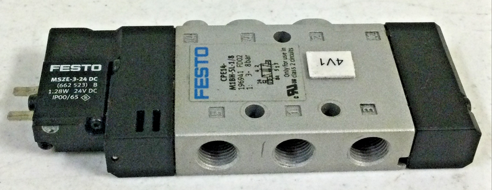 NEW, FESTO CPE14-M1BH-5L-1/8 & MSZE-3-24 DC SOLENOID VALVE 196941, FREE ...