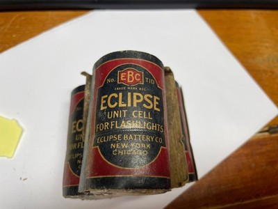 Rare Antique EBC Eclipse Unit Cell Flashlight Battery Eclipse Battery ...