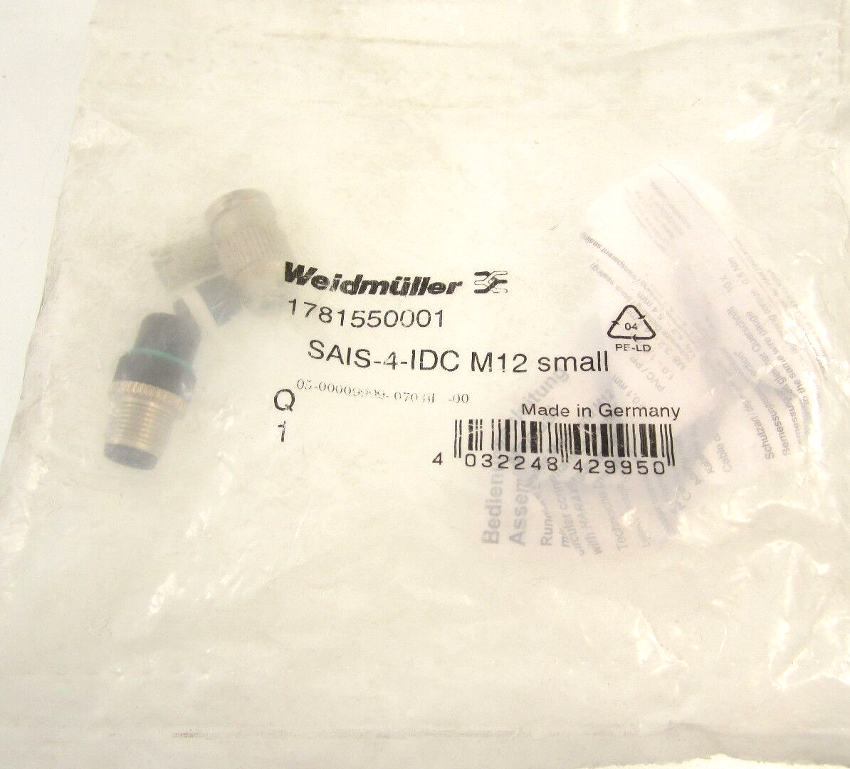 NEW SEALED Weidmuller SAIS-4-IDC M12 Small 1781550001 | eBay