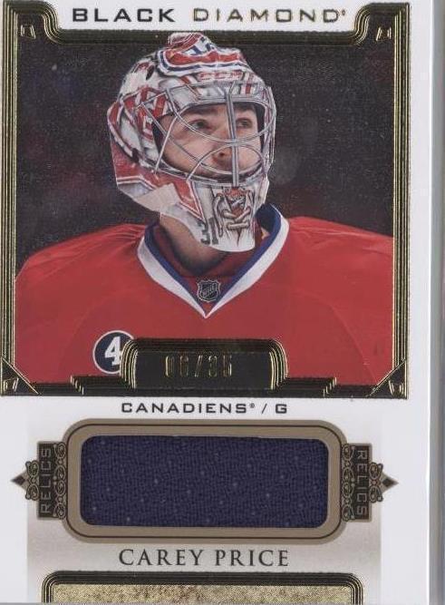 2015-16 Upper Deck Black Diamond - Carey Price #BDB-CP Jersey /35 (MEM ...