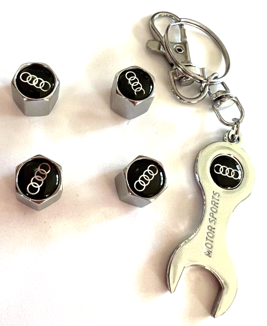 Audi. Car Tyre Valve Caps With Spanner Keyring | eBay