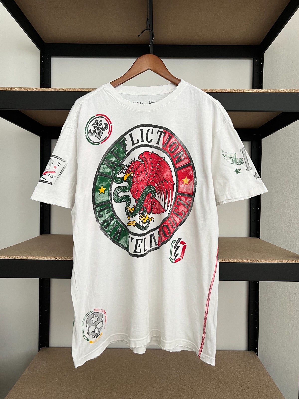 Affliction Live Fast Eagle Snake Y2k Style White T-sh… - Gem