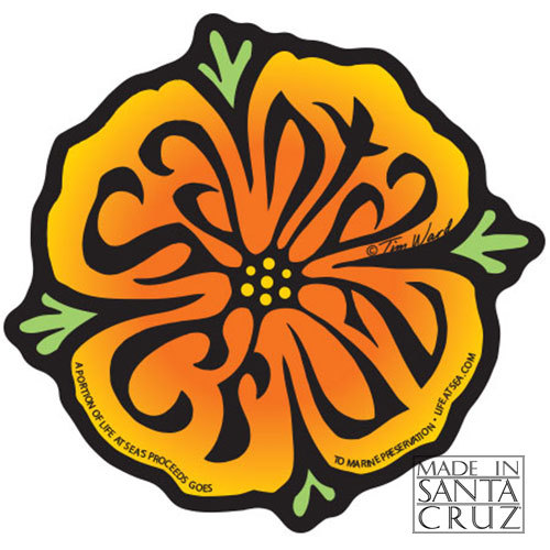 Santa Cruz Poppy Flower Sticker Vinyl Decal by Tim Ward | eBay