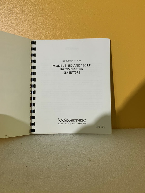 Wavetek Models 180 and 180 LF Sweep/Function Generators Instruction Manual | eBay