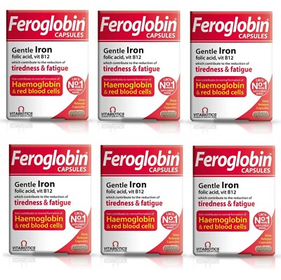 Vitabiotics Feroglobin Slow Release Iron Capsules - 6 Months Supply 30 ...