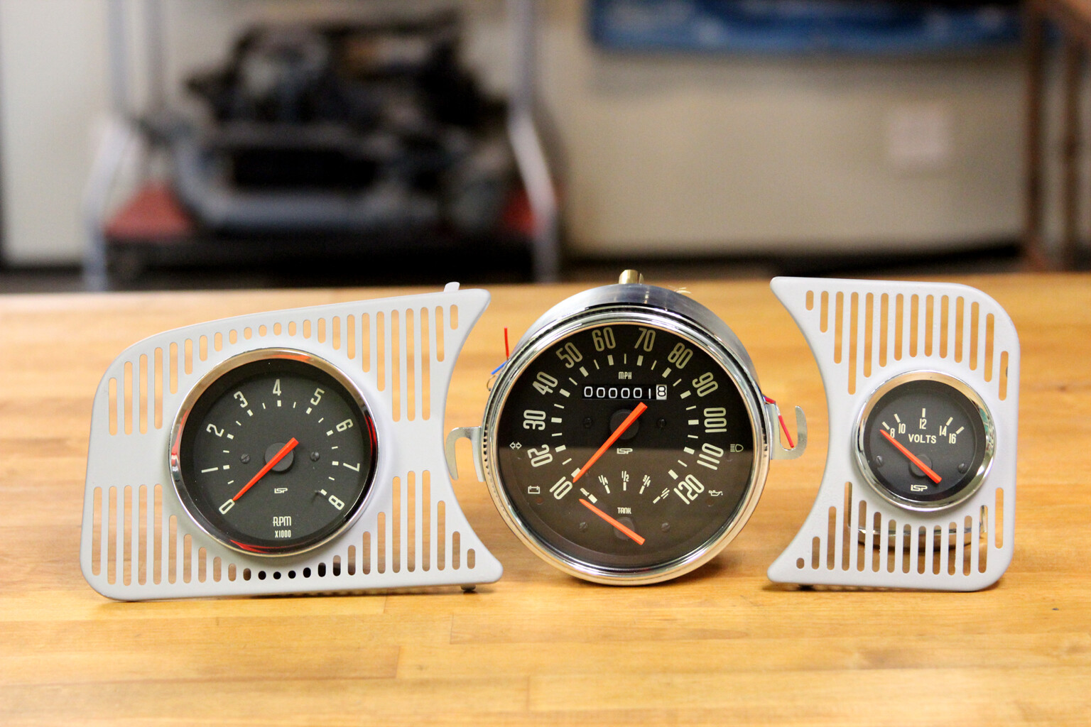 VW TYPE 1 BUG ISP RALLY GAUGE SET 120MPH SPEEDO w/GAS 80mm TACHOMETER ...