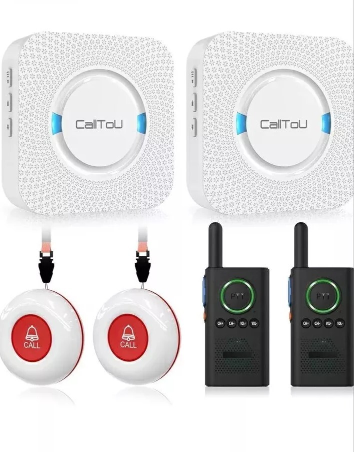 Caregiver Pager Wireless Alert Button Home Intercom System Long Range 2Way Radio | eBay