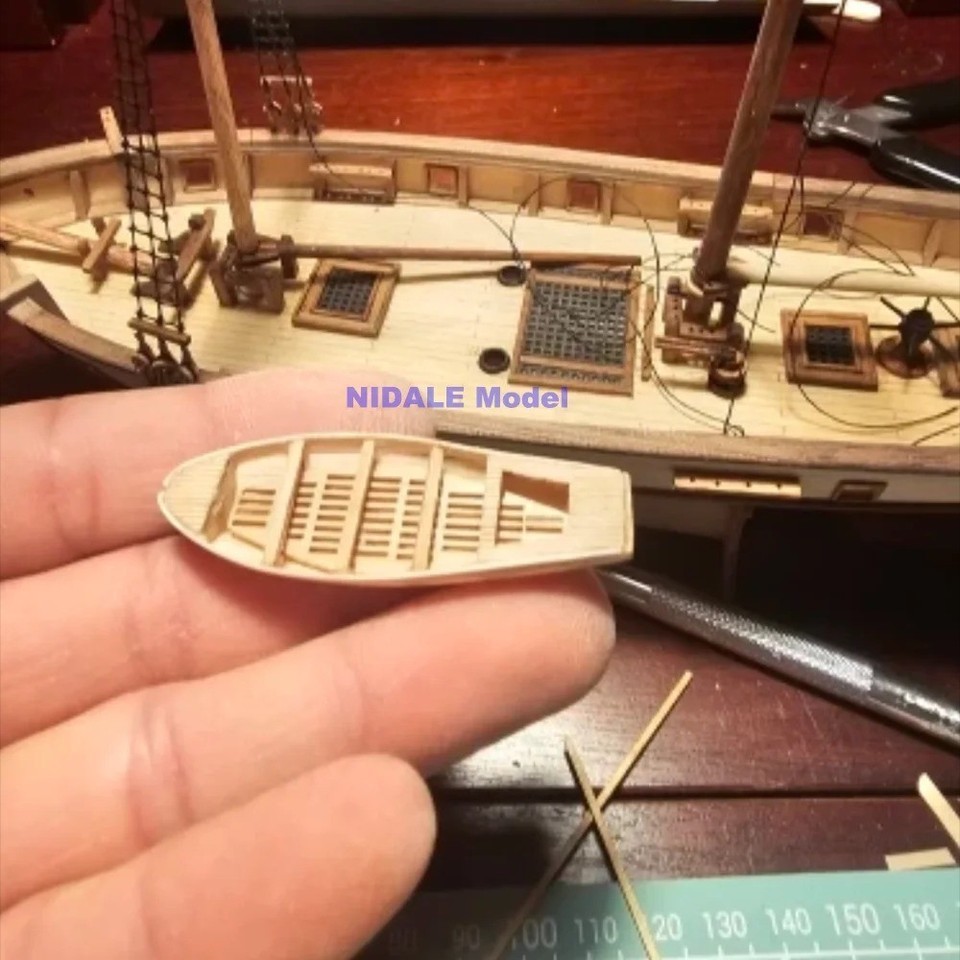 New 1/100 Scale Halcon 1840 Wooden Mini Lifeboat Model Building Kit DIY ...