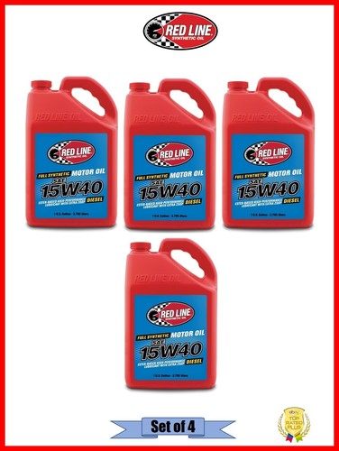 Red Line 15W40 Diesel Motor Oil Gallon API SM/SL/SJ/SH/SG/CF Set of 4 ...