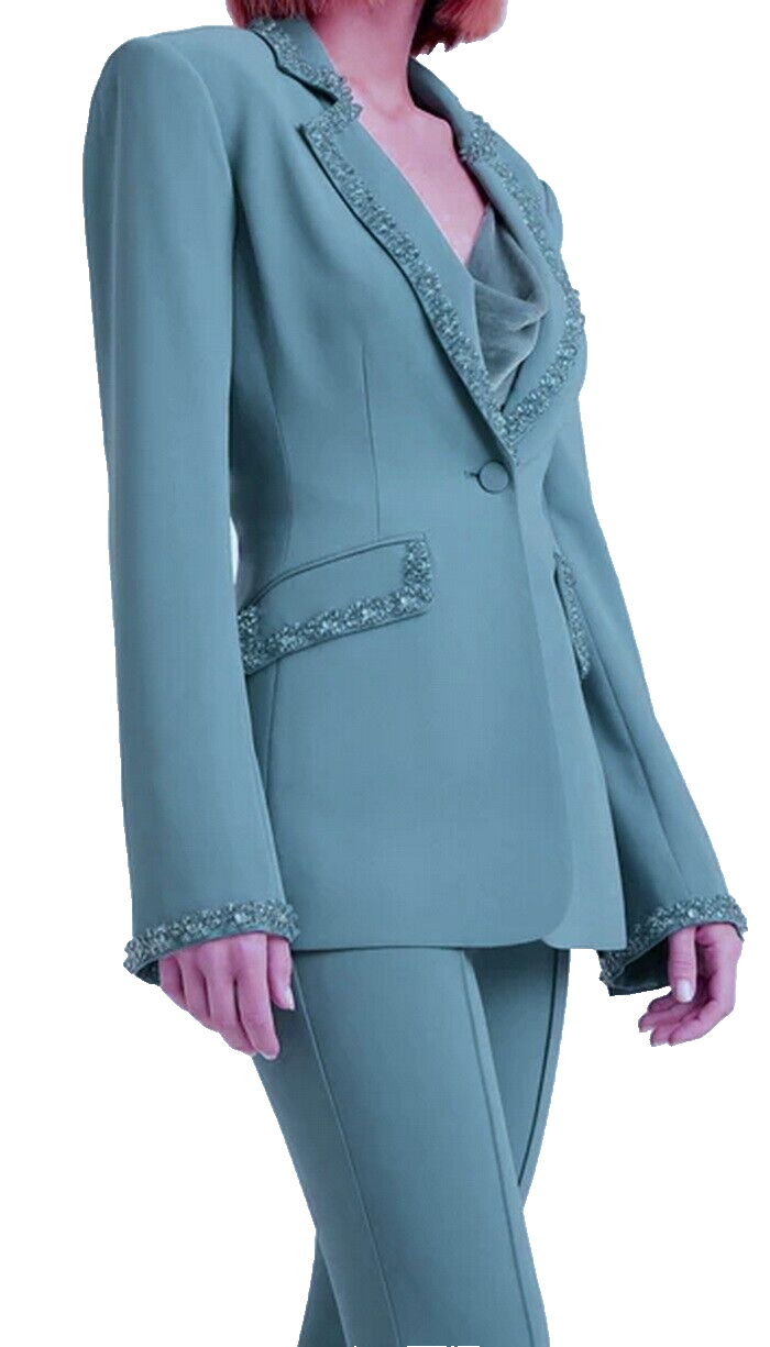Cinq à Sept Slate Blue Embellished Kayden Blazer Size 8 $696 | eBay