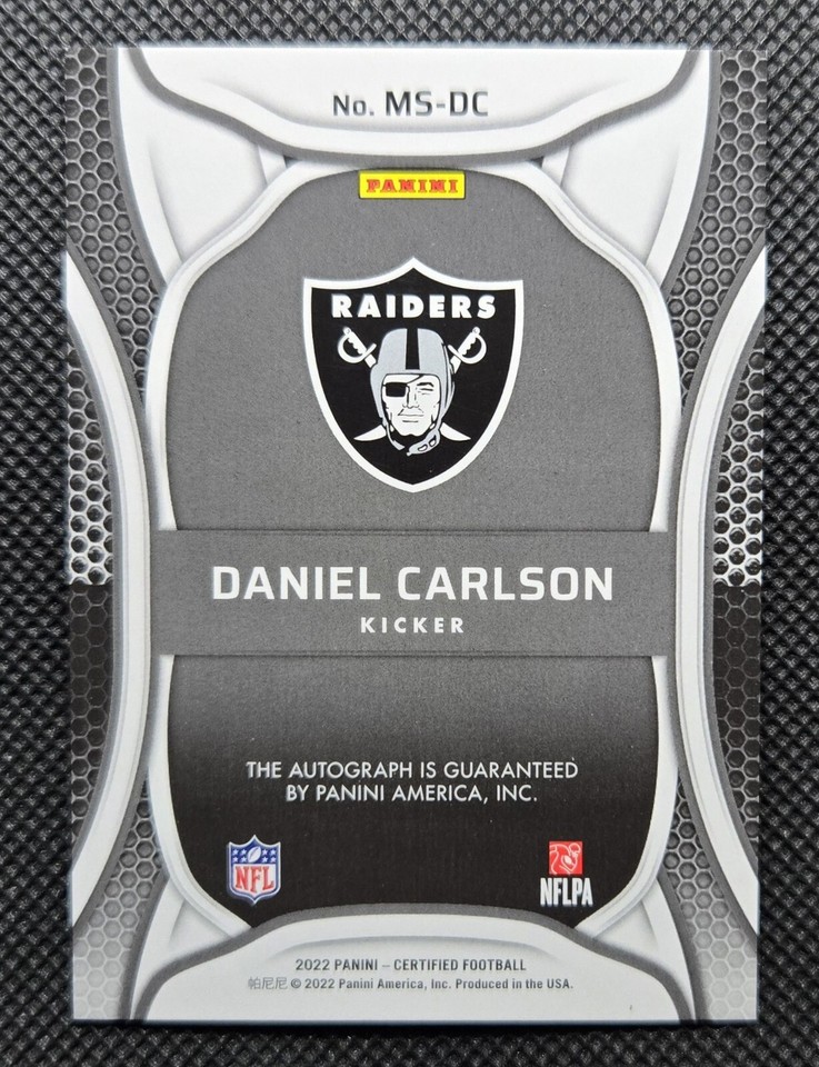 2022 Panini Certified Daniel Carlson Mirror Orange Signatures Auto /50 ...