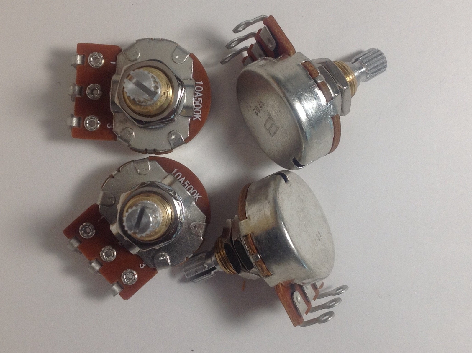 4 x Bourns 500KA Pots Coarse Split Shaft Short US Thread Potentiometers ...