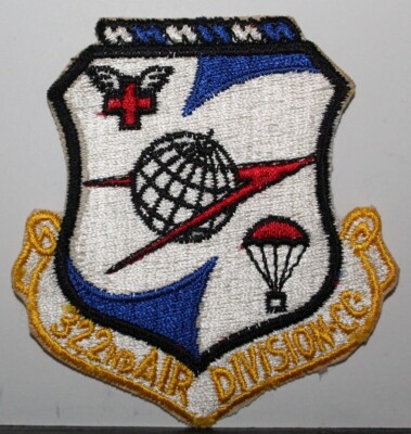 USAF 322nd Air Division (CC) Large Full Color Insignia Badge Emblem ...