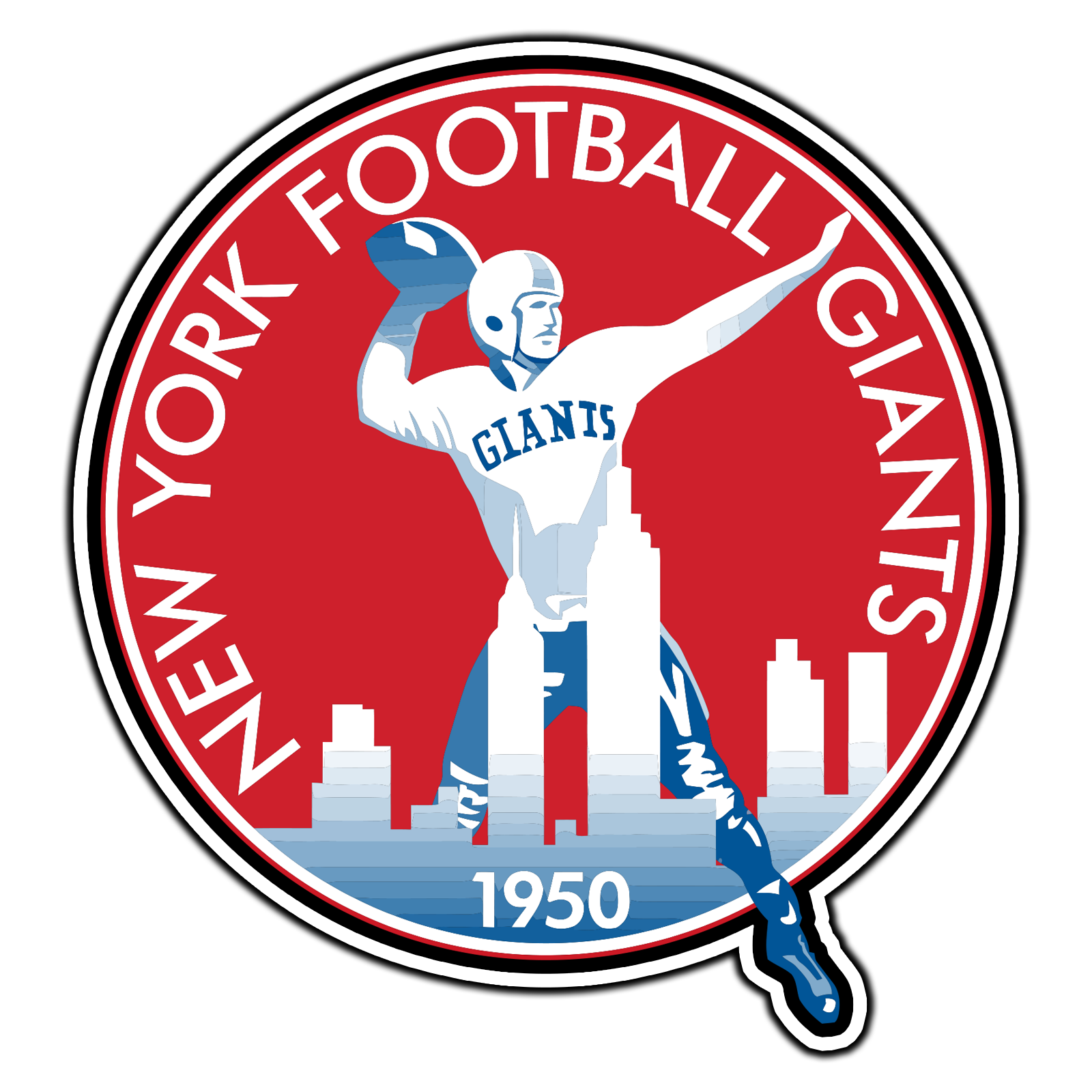 New York Giants 1950 Logo #10 Football Sticker Waterproof Vinyl Decal ...