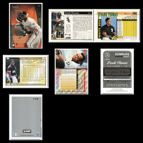 Frank Thomas Lot 7 Baseball Cards 1997 Circa Chicago White Sox Set ...