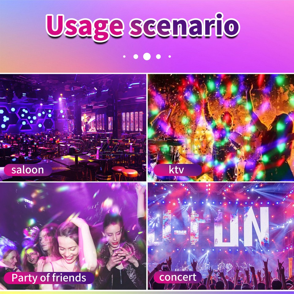 PAIDUN LED RGB Magic Disco Decoraion Ball Mini Stage Light Sound ...
