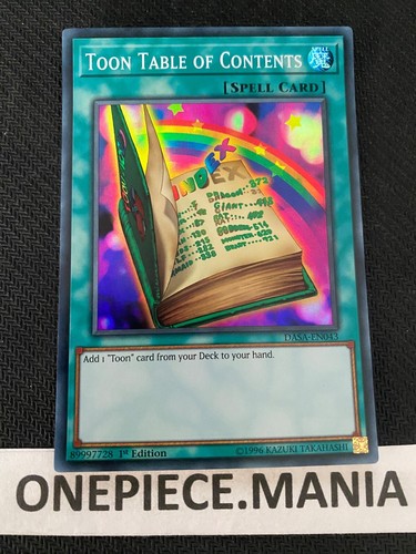 Card Yu-Gi-Oh! Toon Table of Contents DASA-EN043 1st Super Rare | eBay