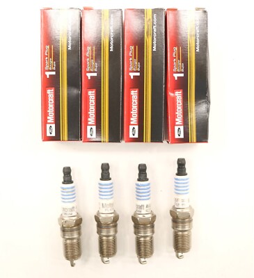 NEW Motorcraft Spark Plugs Set of 4 SP-486 Ford Mercury Mazda I4 V6 ...