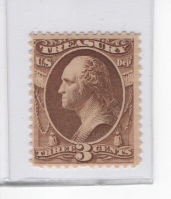 Treasury Dept O109 3c Yellow Brown 1879 MNH ABN American Bank Note ...