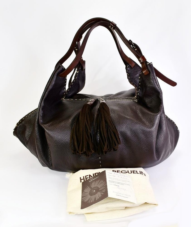 $1675 New Henry Cuir Beguelin Parachute Large Italian Leather Satchel ...