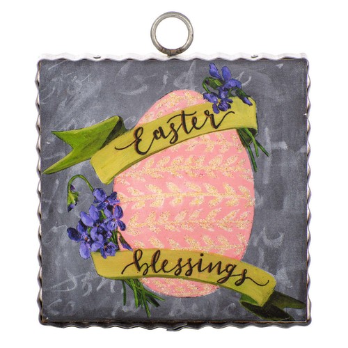The Round Top Collection Mini "Easter Blessings" Egg Print 6x6x1 | eBay