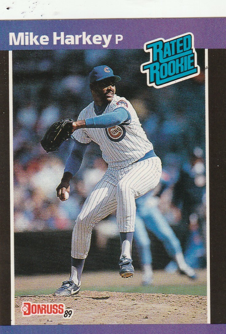 FREE SHIPPING-MINT-1989 Donruss #43 Mike Harkey CUBS RATED ROOKIE ...
