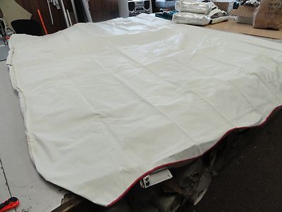 HARRIS KAYOT 1986 OFF WHITE / RED BIMINI TOP CANOPY COVER 162" X 102 ...