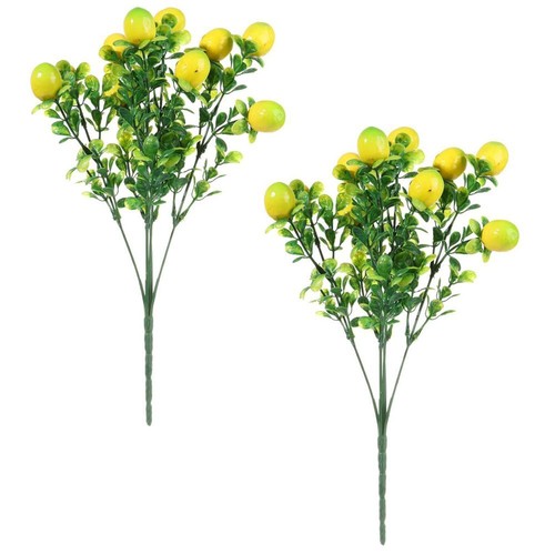 Centerpiece Lemon Tree Bonsai with Green Leaves Artificial Fruit Lemon ...