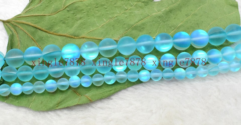 6/8/10mm Natural Blue Gleamy Moonstone Round Gemstone Loose Beads 15 ...